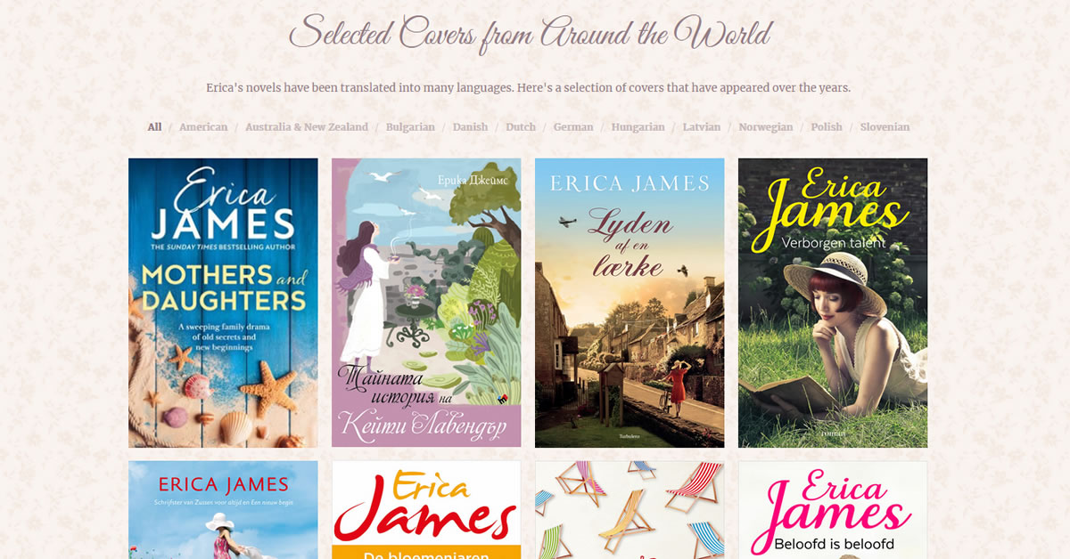 International Covers - Erica James: author